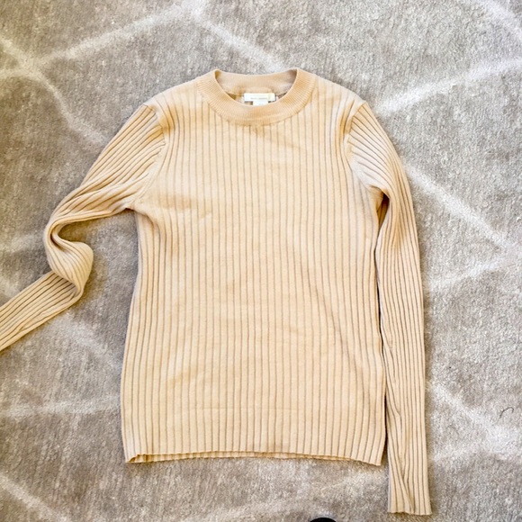H&M | Sweaters | Hm Basics Cream Ribbed Sweater S | Poshmark